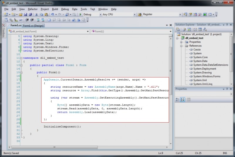 Embed dll Files Within an exe (C# WinForms) | adamthetech.com